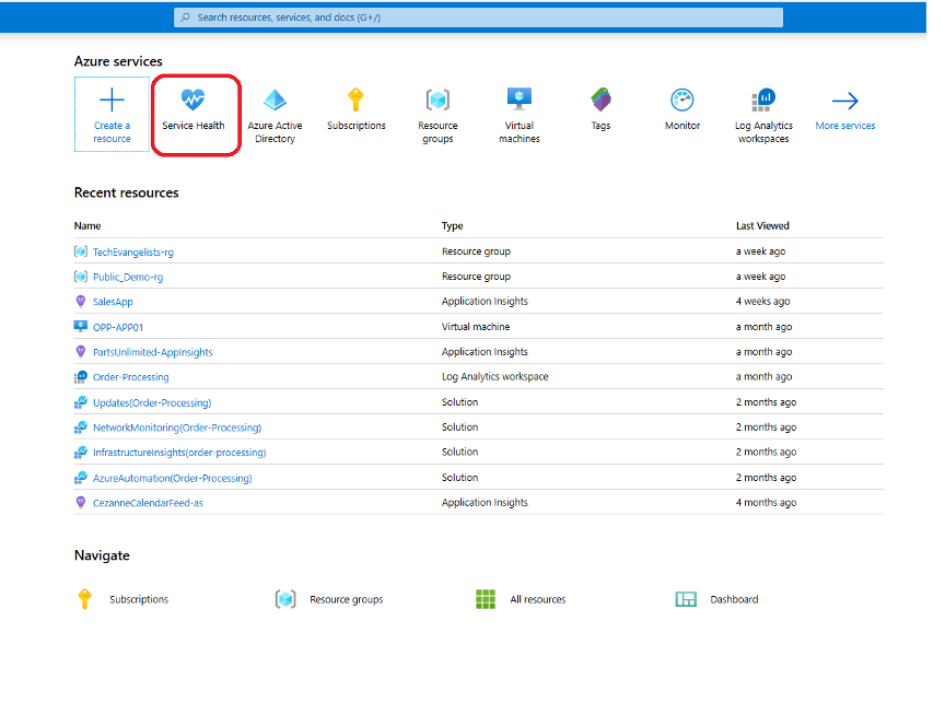 Azure Service Health - SquaredUp